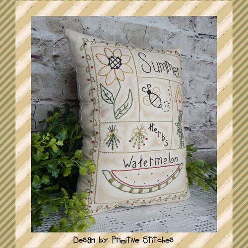 Spring Sampler-primitive Stitchery Pattern E-pattern-instant - Etsy