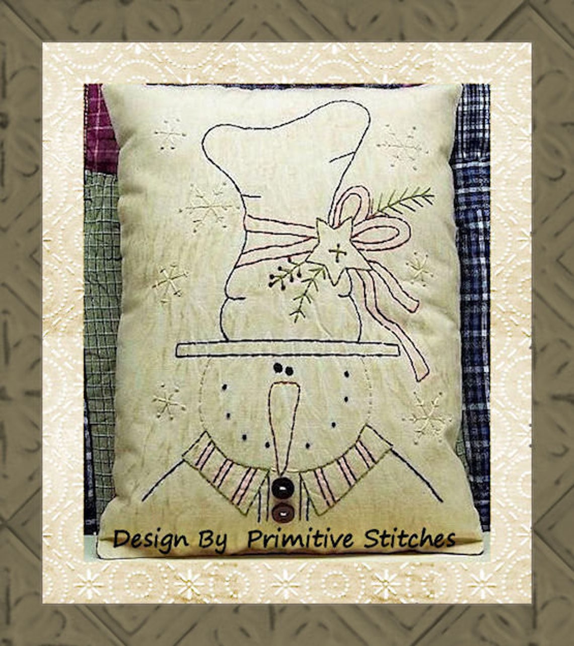 Stanley Snowman-primitive Stitchery E-PATTERN by Primitive - Etsy