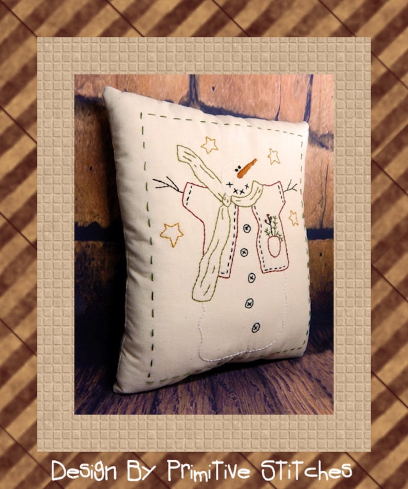 Henry Snowman-primitive Stitchery E-pattern-instant Download - Etsy