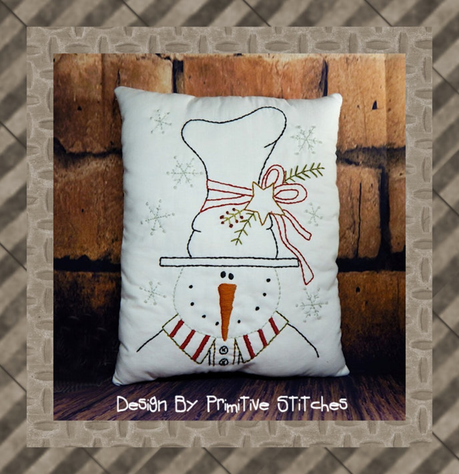 Stanley Snowman-primitive Stitchery E-PATTERN by Primitive - Etsy