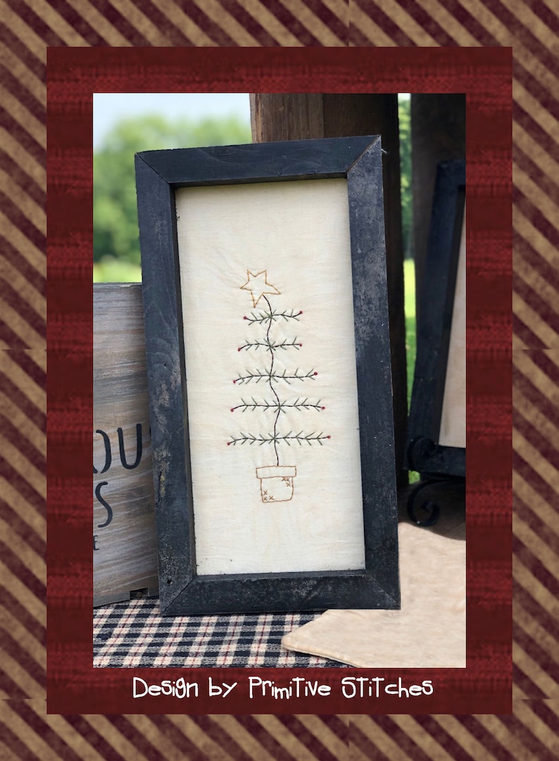 Prim Stocking/tree-primitive Stitchery E-pattern-instant - Etsy