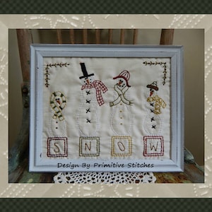 Harvey Snowman-primitive Stitchery E-pattern-instant Download - Etsy