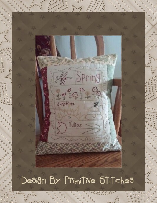 Spring Sampler-primitive Stitchery Pattern E-pattern-instant - Etsy
