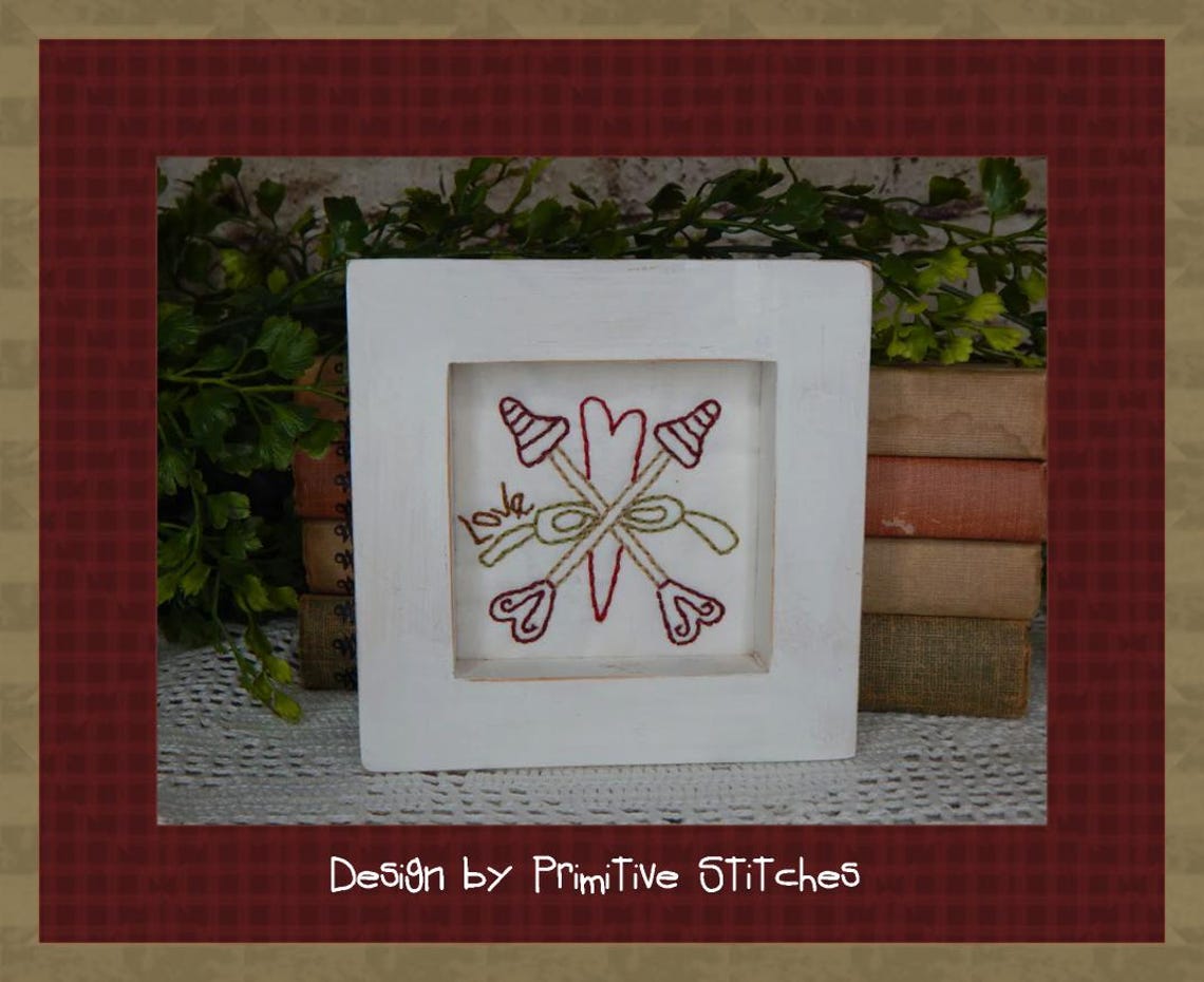 4-ever Valentine Mini Collection 1-primitive Stitchery E-PATTERN by ...