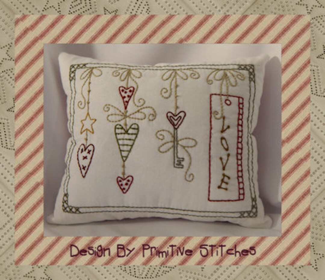 Love Heartstrings-primitive Stitchery E-PATTERN-INSTANT - Etsy