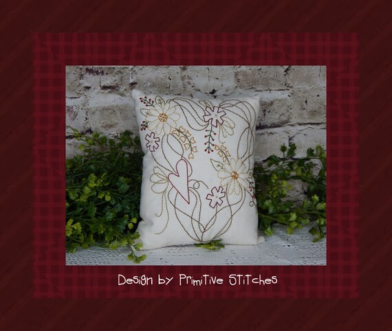 Prim Summer Wreath-primitive Stitchery E-pattern-instant - Etsy