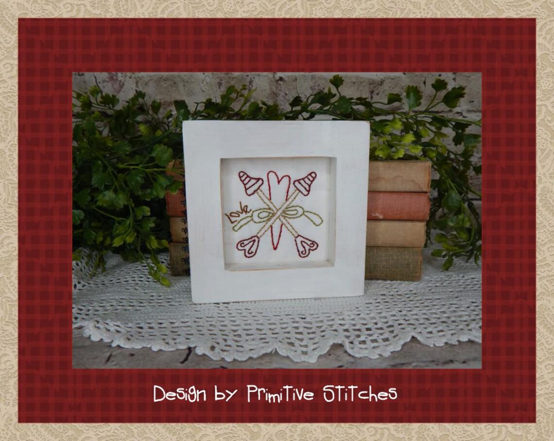 4-ever Valentine Mini Collection 1-primitive Stitchery E-PATTERN by ...