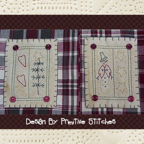 Wintertime Mini Collection 1-primitive Stitchery Pattern by - Etsy