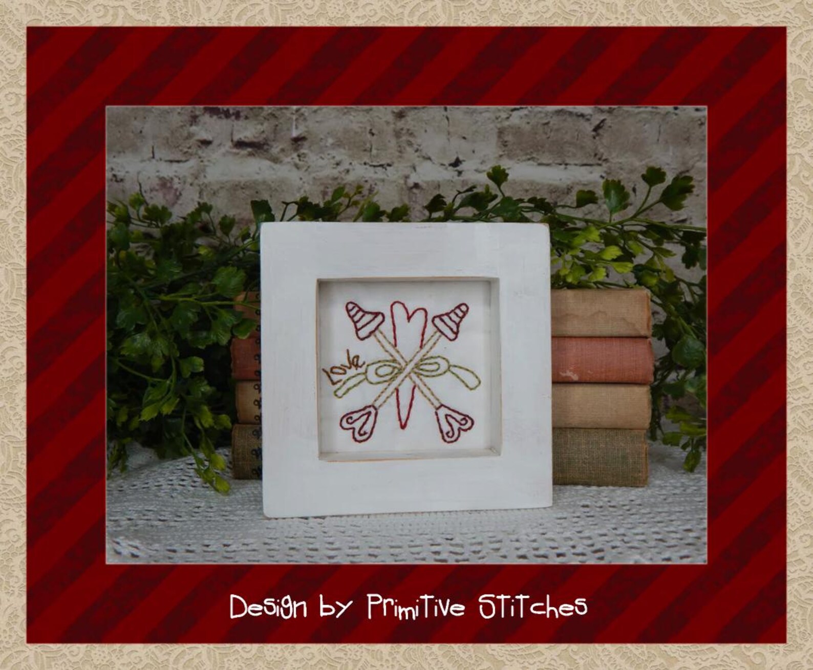 4-ever Valentine Mini Collection 1-primitive Stitchery E-PATTERN by ...