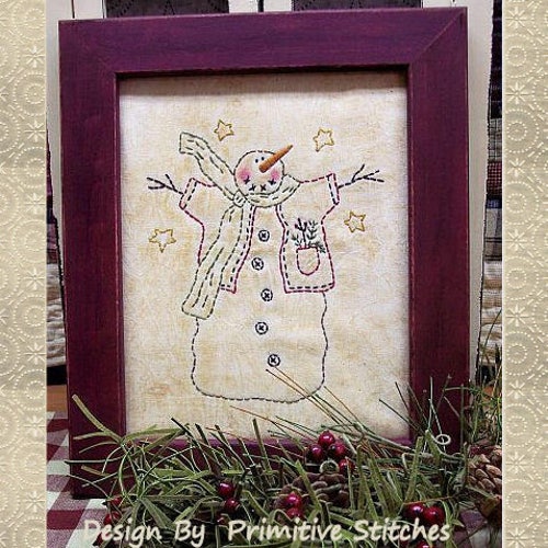 Henry Snowman-primitive Stitchery E-pattern-instant Download - Etsy