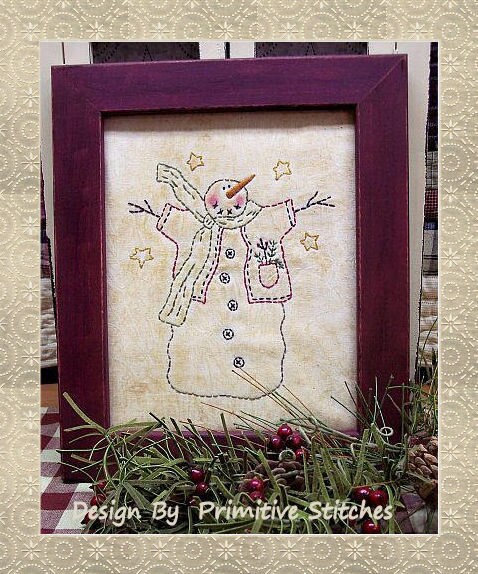 Henry Snowman-primitive Stitchery E-pattern-instant Download - Etsy