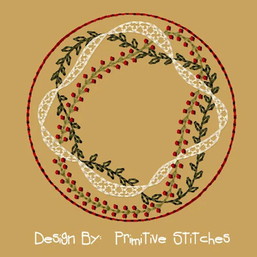 MACHINE Embroidery-prim Vine Candle Mat-4-inch-fill-instant Download - Etsy