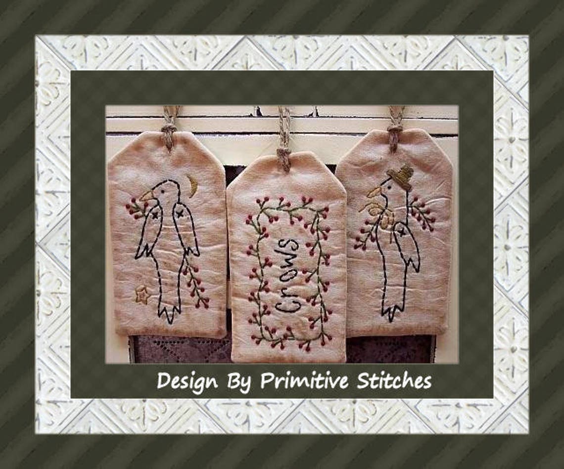 Berry Crow Tag Collection-primitive Stitchery-e-pattern by - Etsy