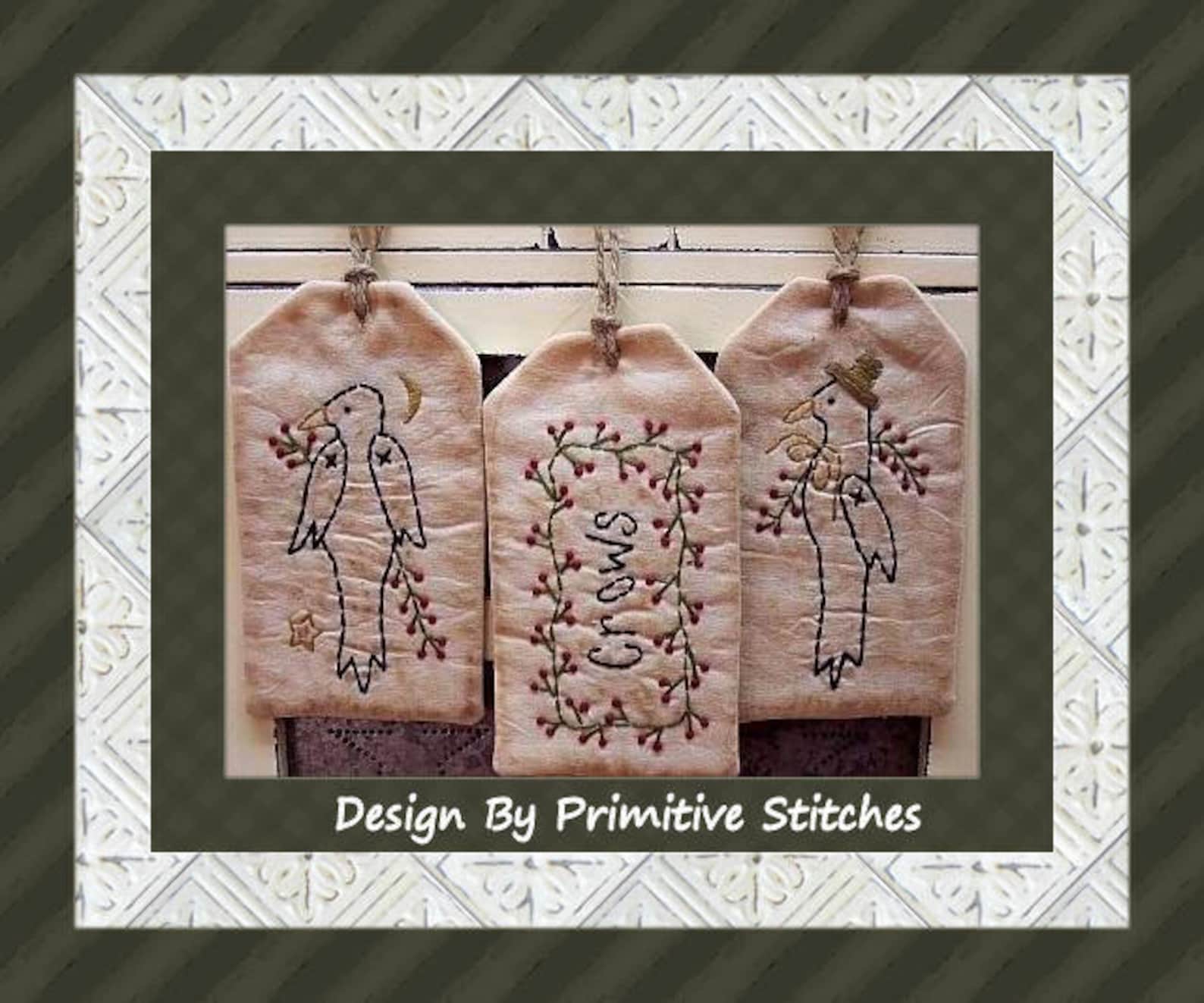 Berry Crow Tag Collection-primitive Stitchery-e-pattern by - Etsy