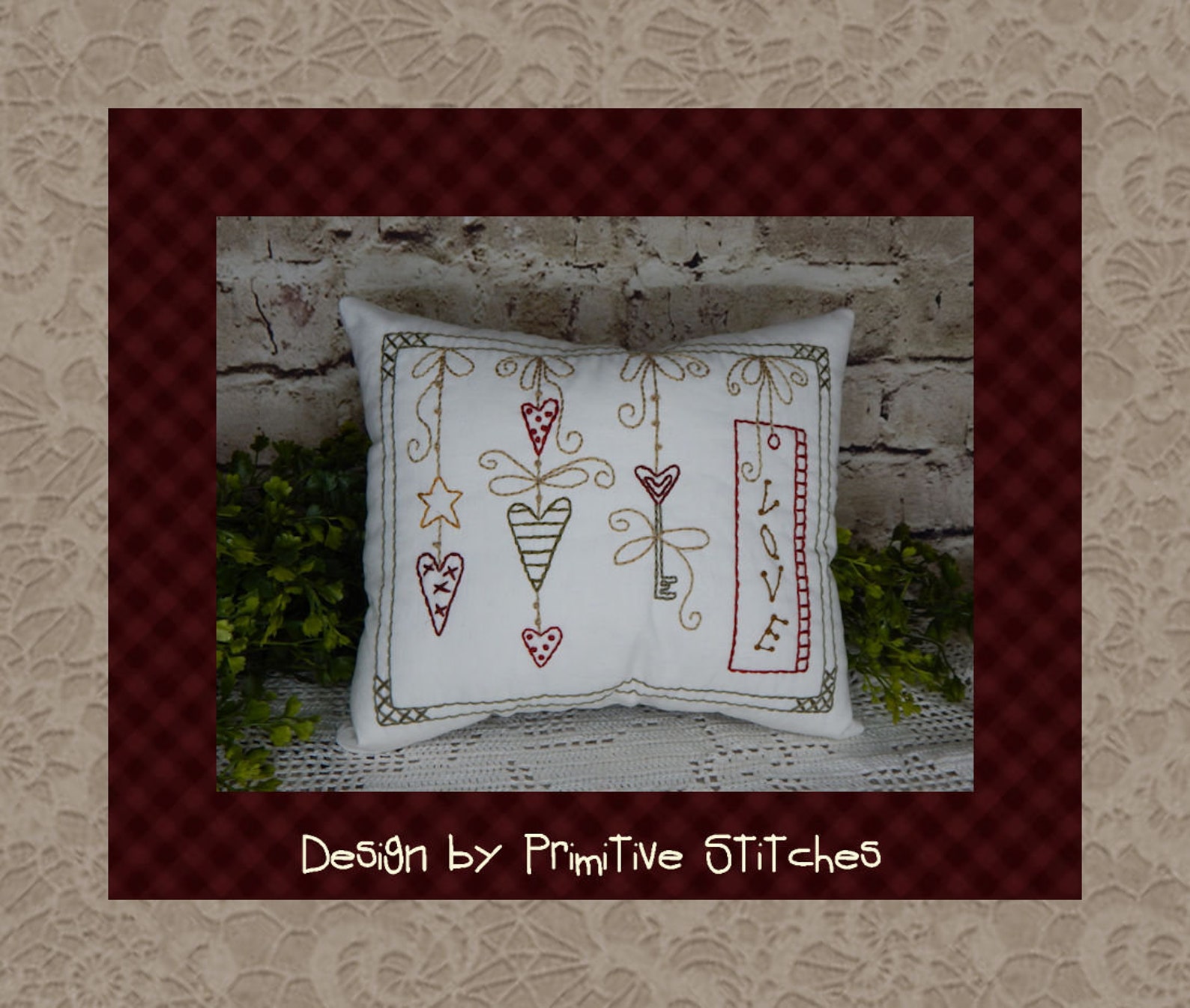 Love Heartstrings-primitive Stitchery E-PATTERN-INSTANT | Etsy