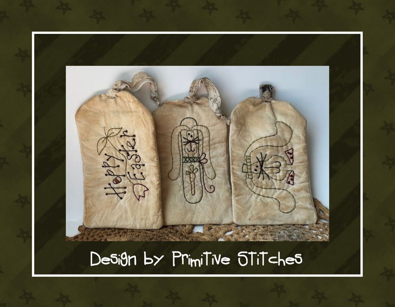 Hoppy Easter Tag Collection-primitive Stitchery-e-pattern by - Etsy