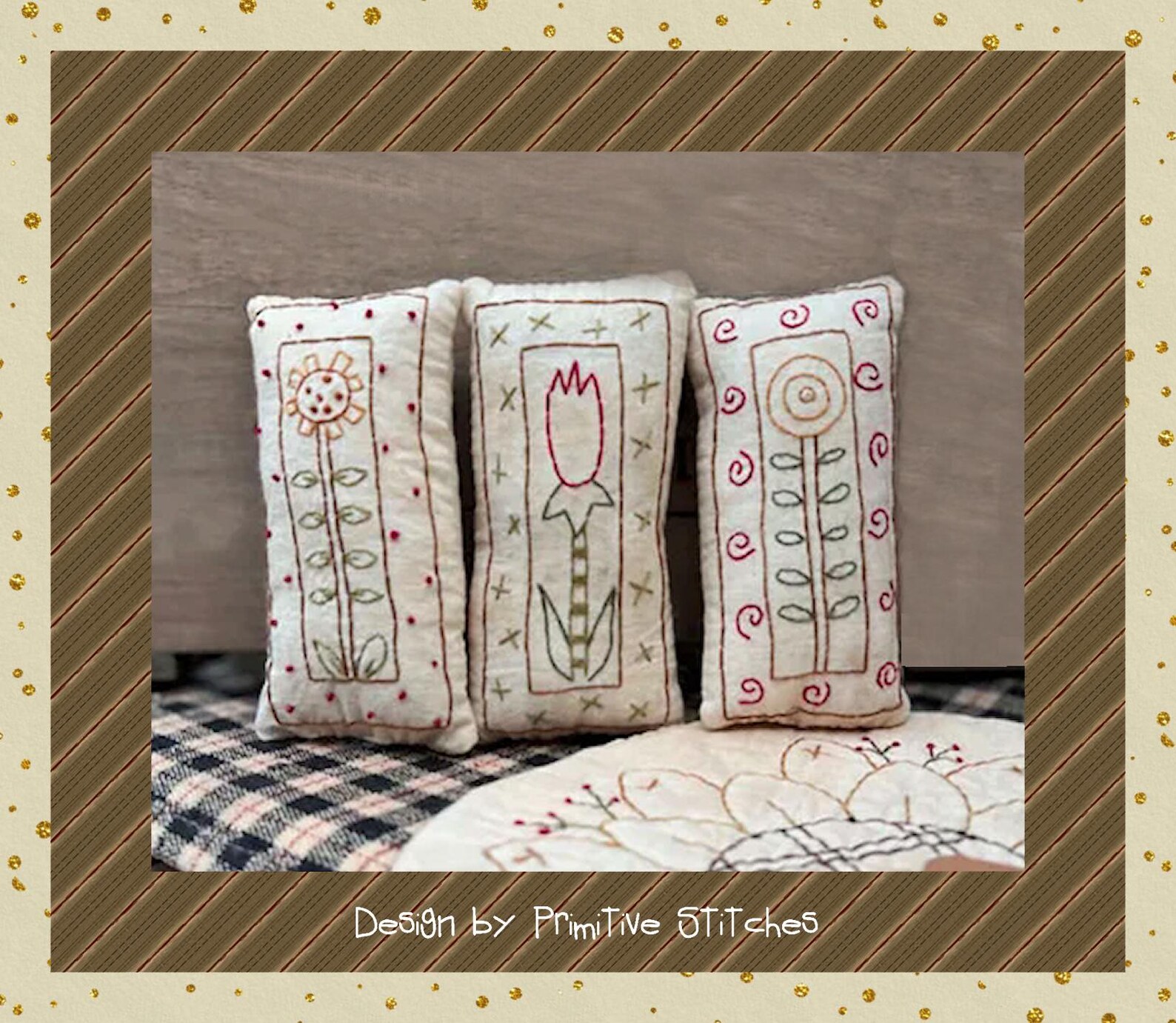 Prim Spring Floral Bowl Filler 1-primitive Stitchery E-PATTERN-INSTANT ...