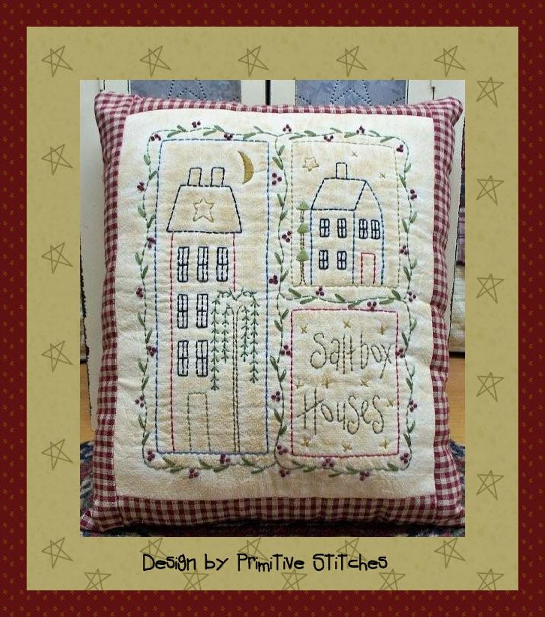 Salt Box Houses-primitive Stitchery E-PATTERN by Primitive Stitches ...