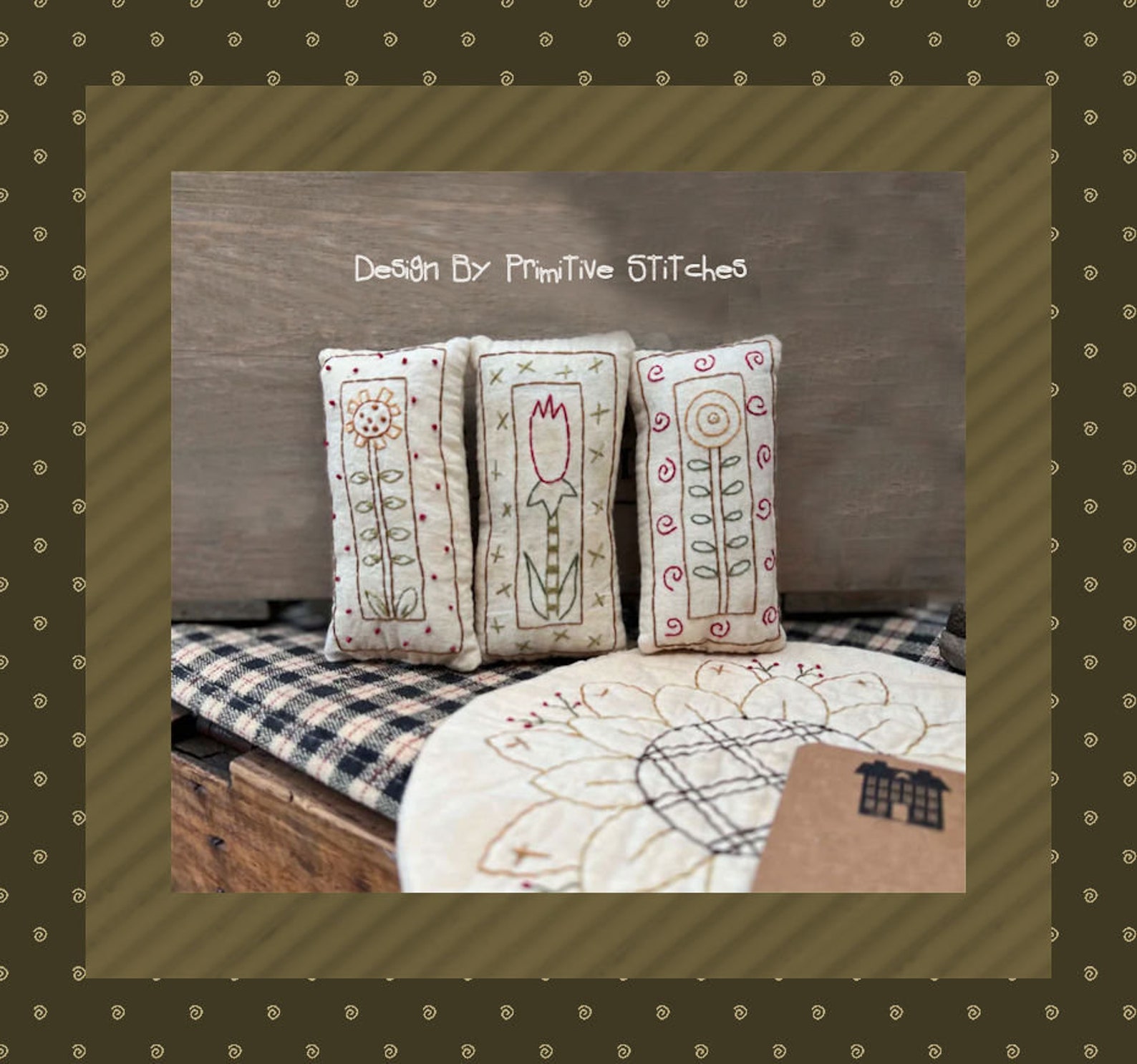 Prim Spring Floral Bowl Filler 1-primitive Stitchery E-PATTERN-INSTANT ...