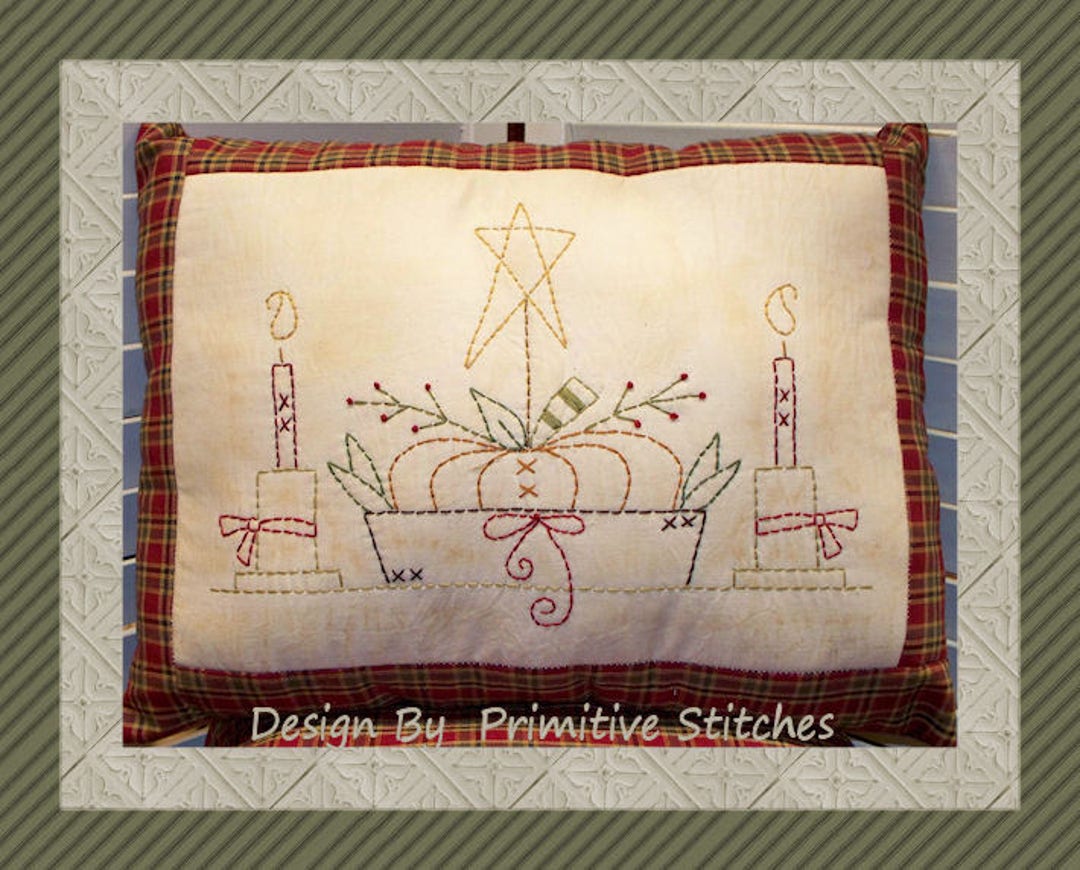 Autumn Setting-primitive Stitchery E-PATTERN by Primitive Stitches ...
