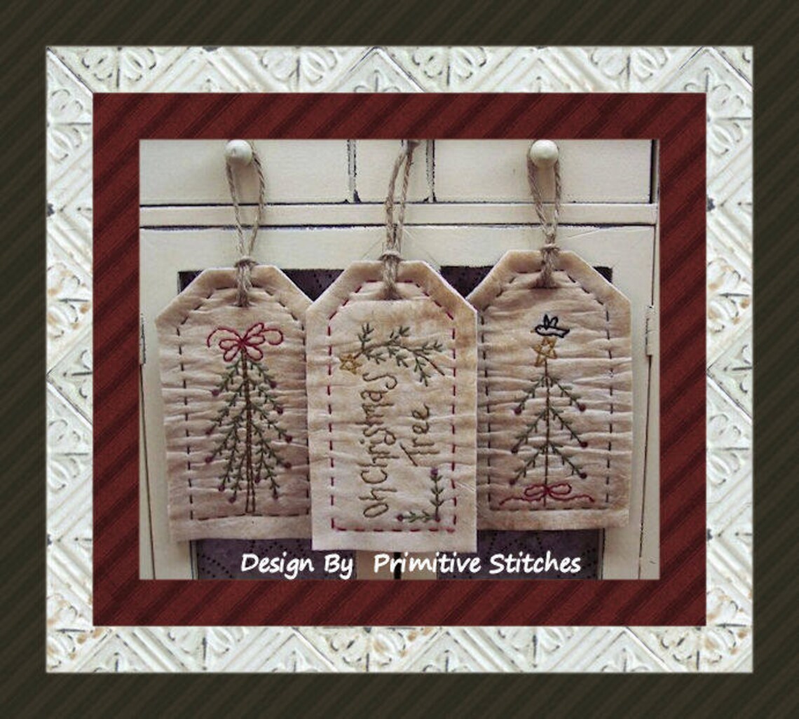 Christmas Stick Tree Tag Collection-primitive - Etsy