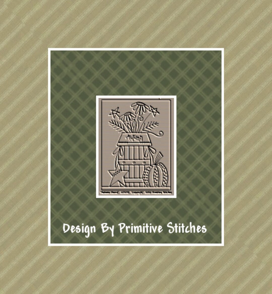 New-autumn Barrel-primitive Stitchery E-PATTERN by Primitive Stitches ...