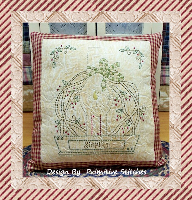 Simplify Wreath-primitive Stitchery E-PATTERN by Primitive - Etsy