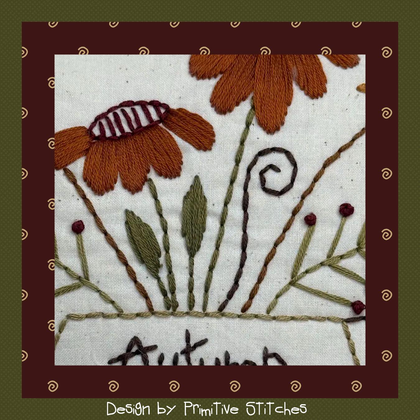 Autumn Barrel-primitive Stitchery E-PATTERN by Primitive Stitches ...