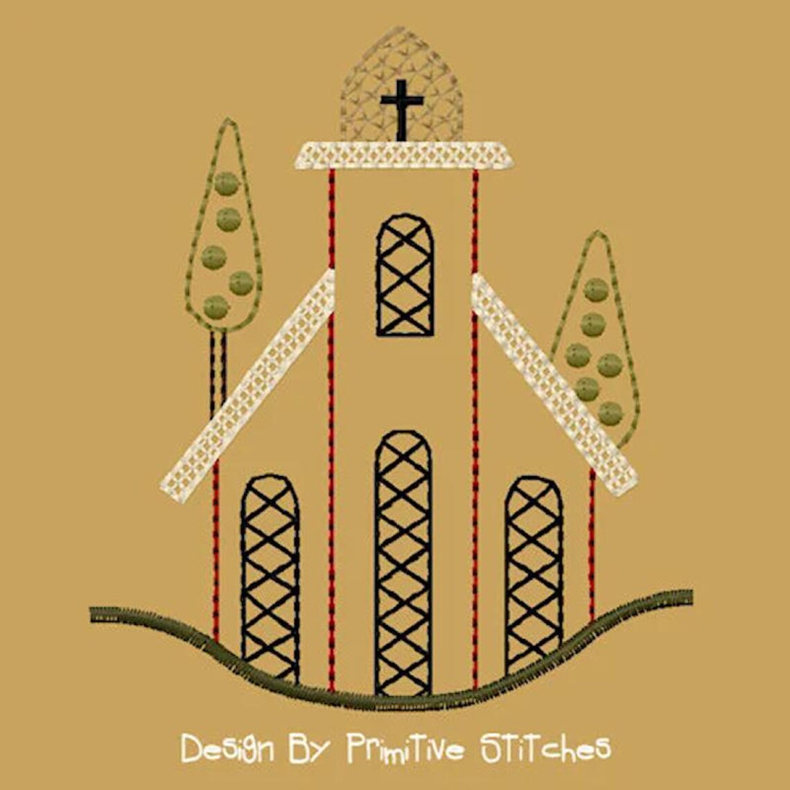MACHINE Embroidery-church-5x7-cw-motif - Etsy