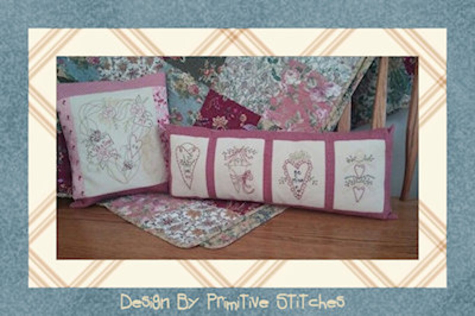 My Valentine Wreath--primitive Stitchery E-pattern-by Primitive ...