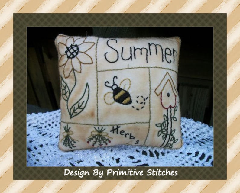 Summer Sampler-primitive Stitchery E-pattern-by Primitive Stitches ...