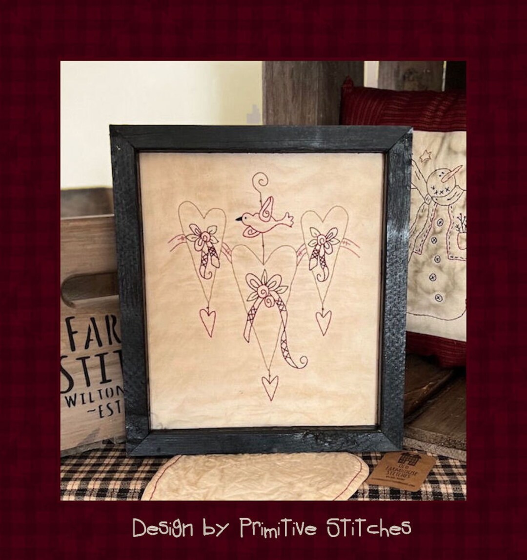 Heartstrings-e-pattern-primitive Stitchery-instant Download-by ...