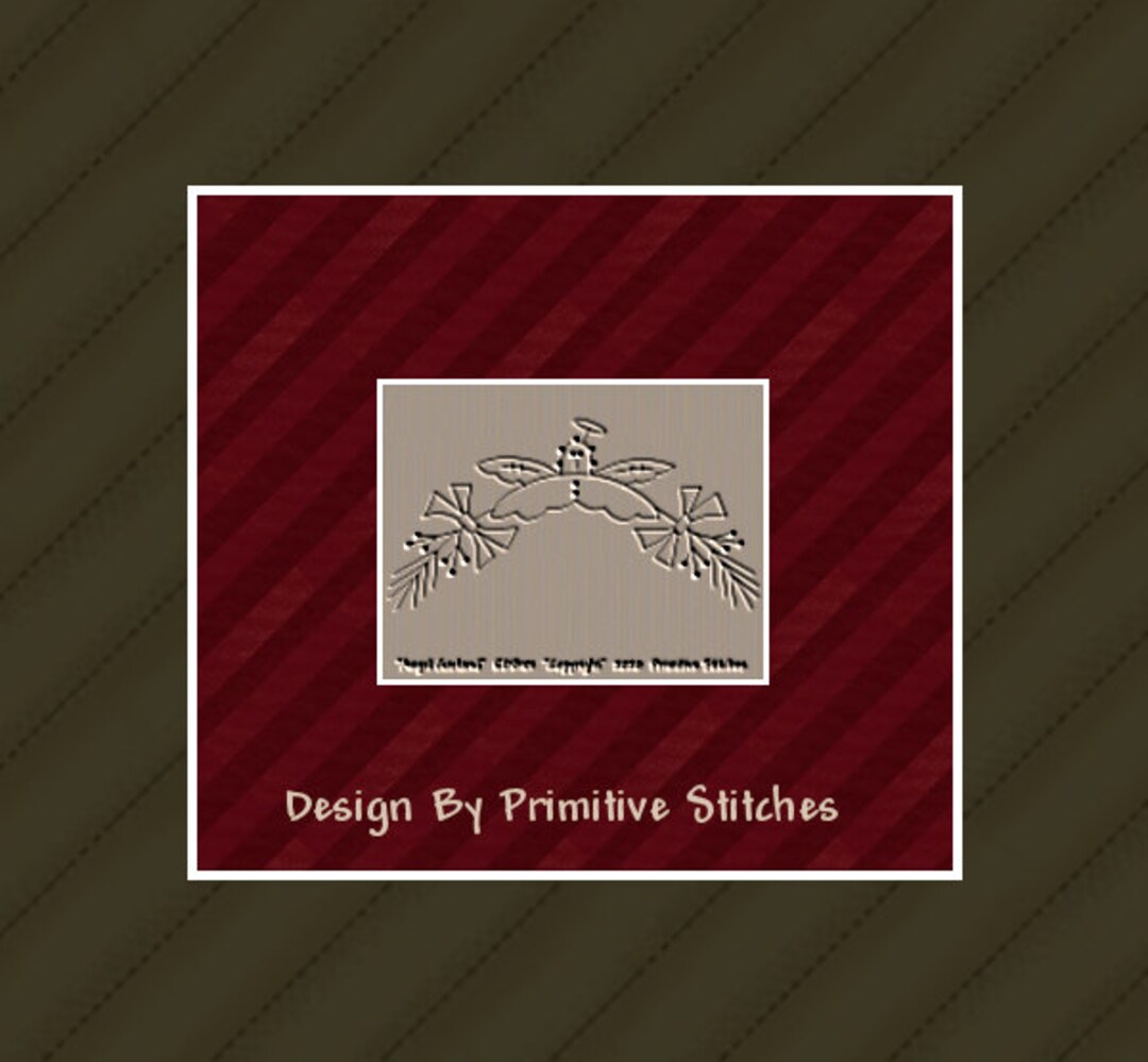 New-angel Garland-border-primitive Stitchery E-PATTERN by Primitive ...