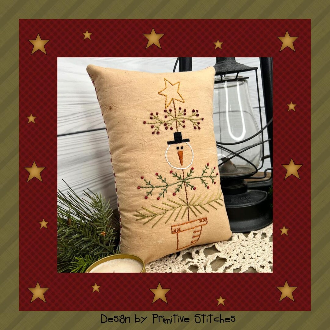 Snow Christmas Tree-primitive Stitchery E-pattern-instant Download - Etsy
