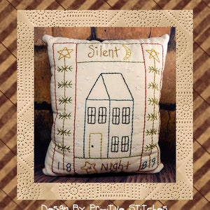 Silent Night Saltbox-primitive Stitchery E-PATTERN by Primitive ...