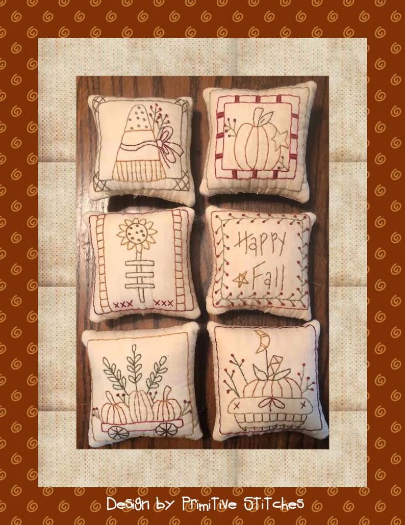 Happy Fall 3x3 Mini Collection-by Primitive Stitches-e-pattern ...