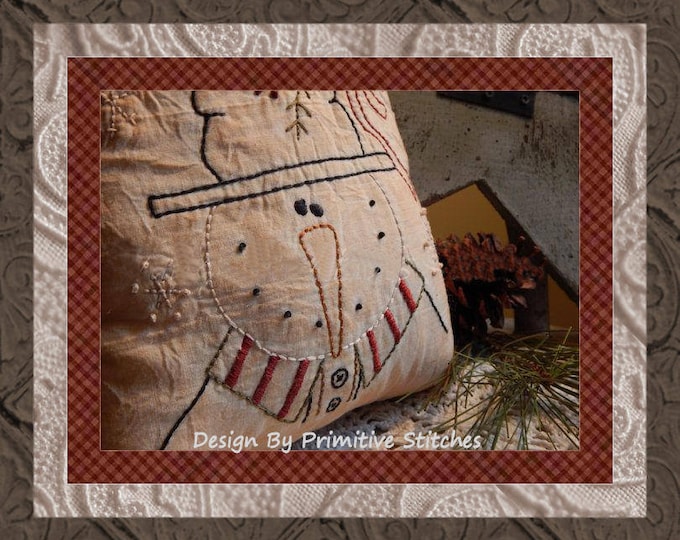Stanley Snowman-primitive Stitchery E-PATTERN by Primitive Stitches ...