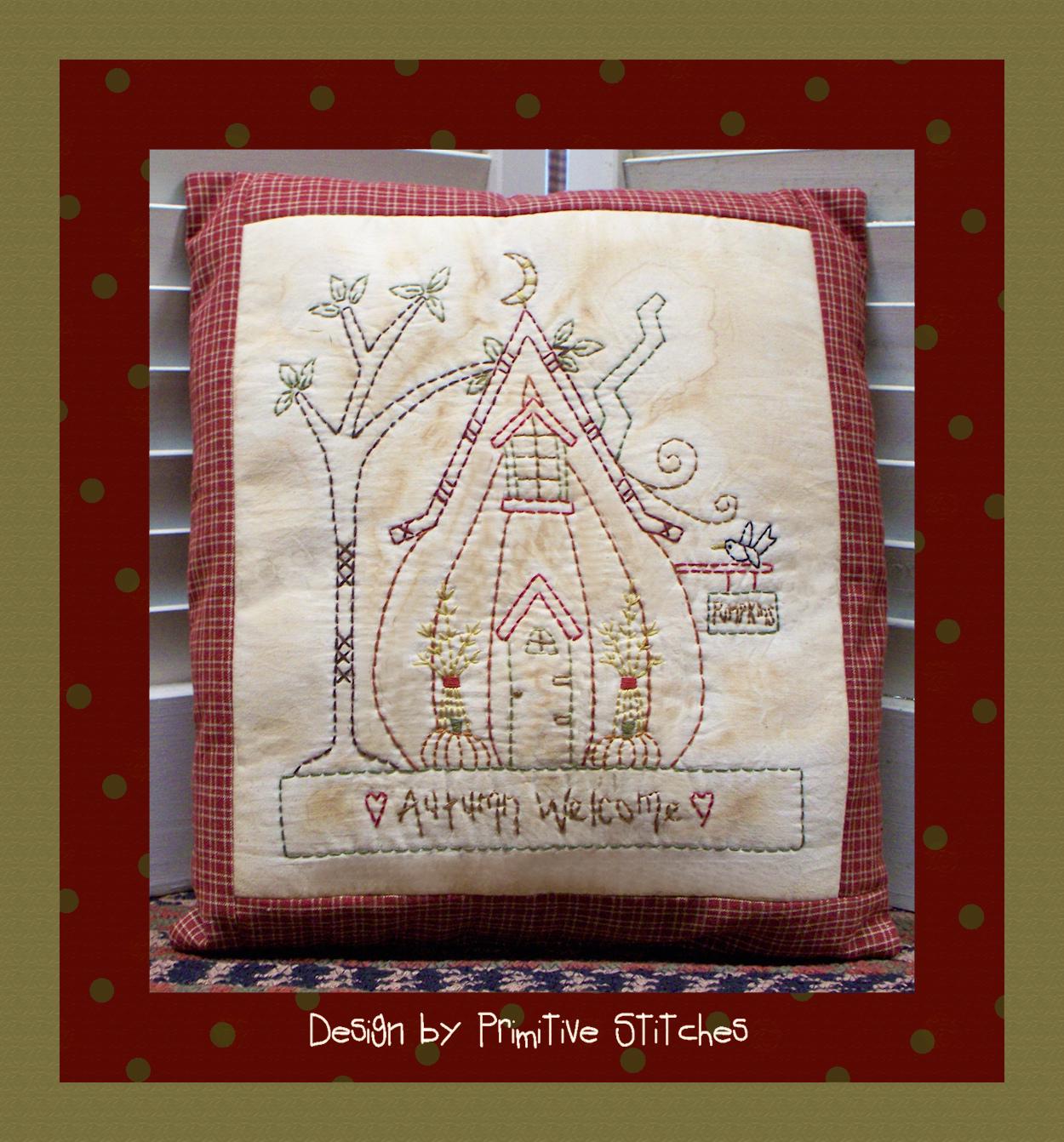 Autumn Welcome-primitive Stitchery E-PATTERN by Primitive Stitches ...