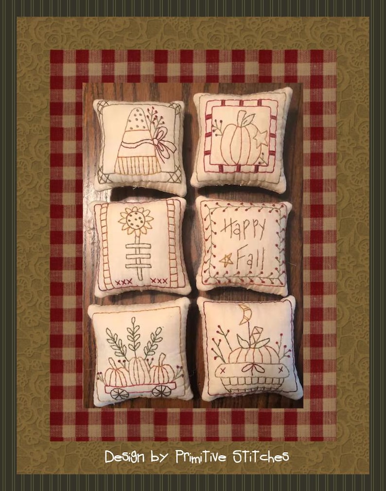 Happy Fall 3x3 Mini Collection-by Primitive Stitches-e-pattern ...