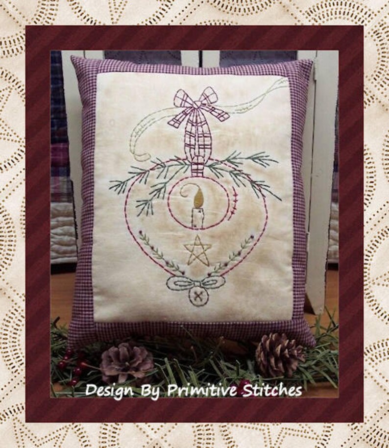 Prim Candle Ornament-primitive Stitchery E-PATTERN by - Etsy
