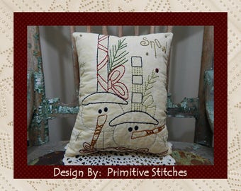 Stanley Snowman-primitive Stitchery E-PATTERN by Primitive Stitches ...