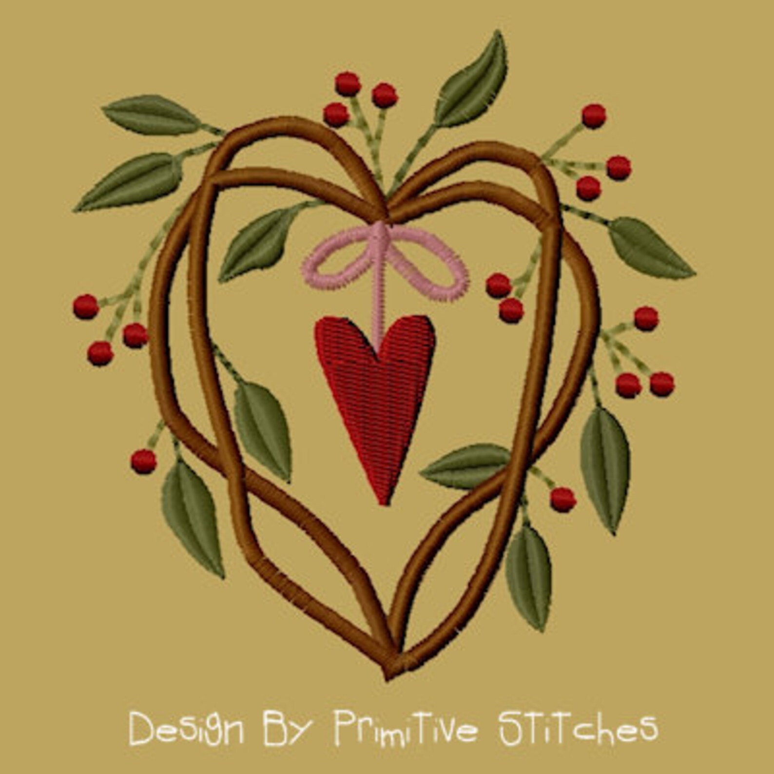 MACHINE Embroidery-heart Wreath-4x4-colorwork-instant Download | Etsy