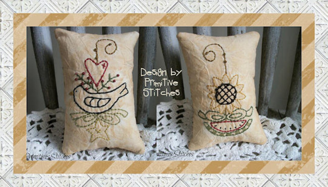 Spring Wire Mini Collection 1-primitive Stitchery Pattern by Primitive ...