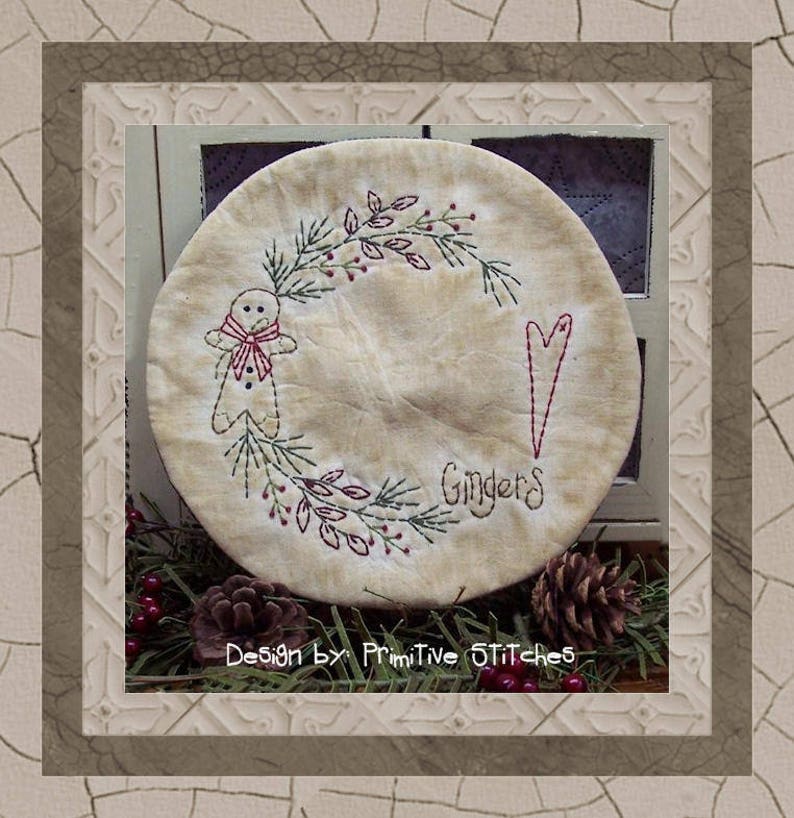 Gingers Candle Mat by Primitive Stitches-primitive Stitchery - Etsy