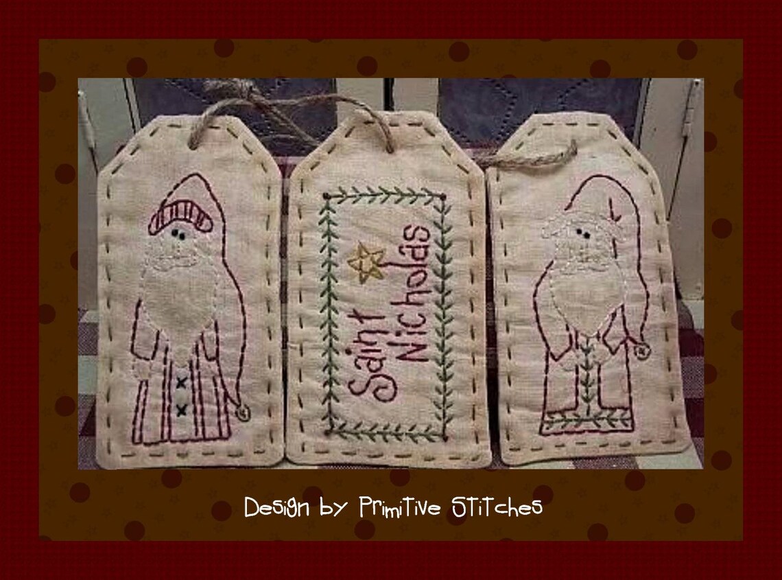 Saint Nicholas Tag Collection-primitive Stitchery-e-pattern by ...
