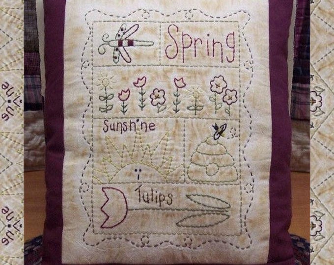 Spring Sampler-primitive Stitchery Pattern E-pattern-instant Download ...