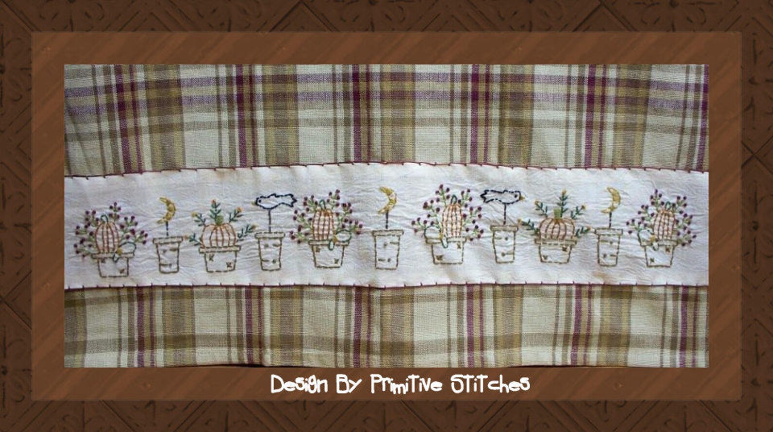 Fall Pots Towel Band-primitive Stitchery E-PATTERN by | Etsy