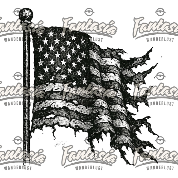 American Flag Stencil Tattoo Outline