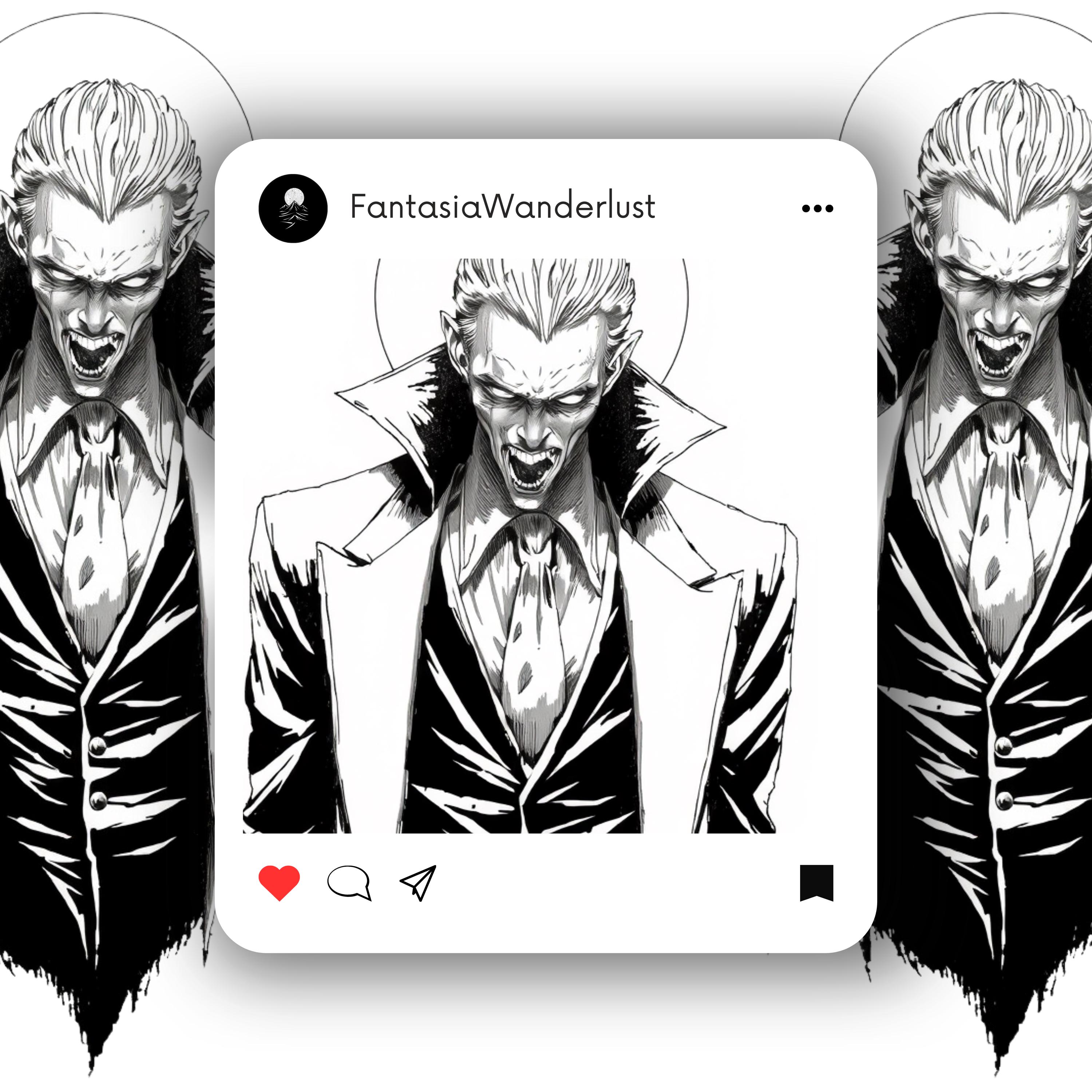Vampire Tattoo Stencils – 5 Hand-drawn Gothic Designs for Digital ...