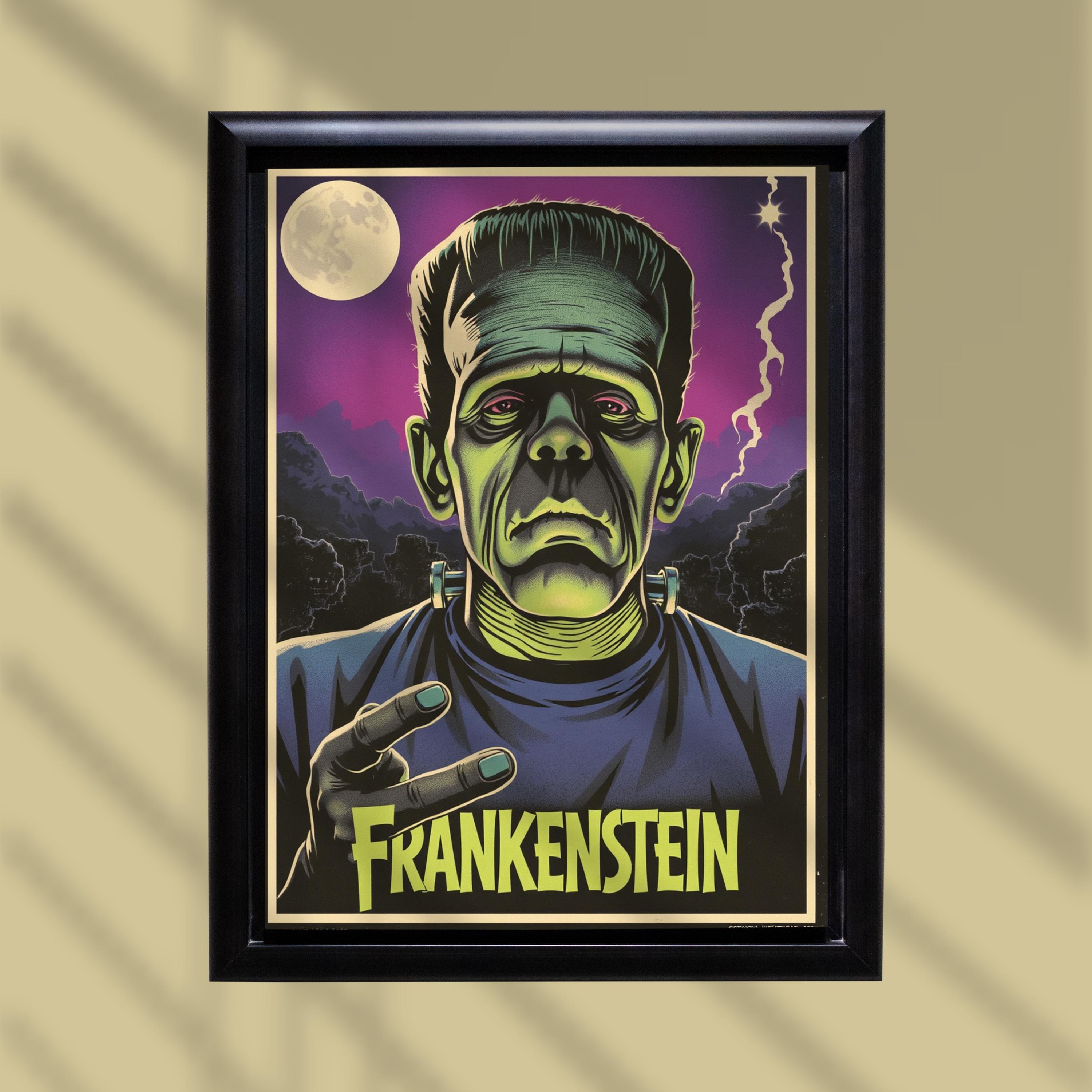 Frankenstein Digital Art Print | Classic Horror Movie Poster | Gothic ...